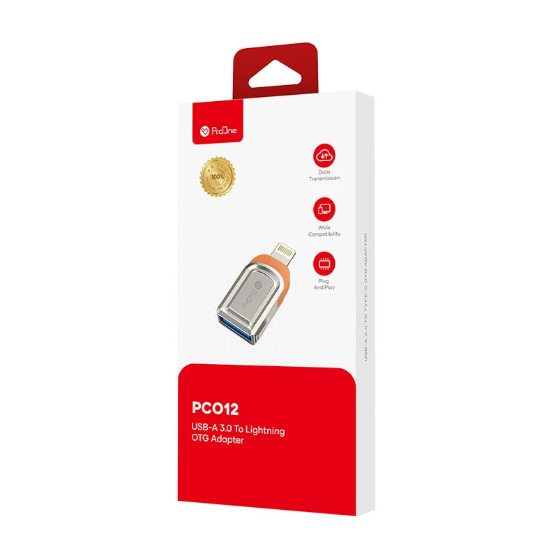 مبدل USB OTG به لایتنینگ پرووان مدل PCO12 - اولاکو